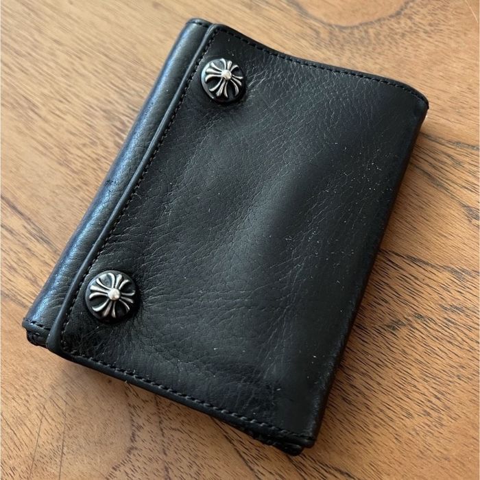 Chrome Hearts Chrome Hearts Black Leather Trifold Wallet | Grailed