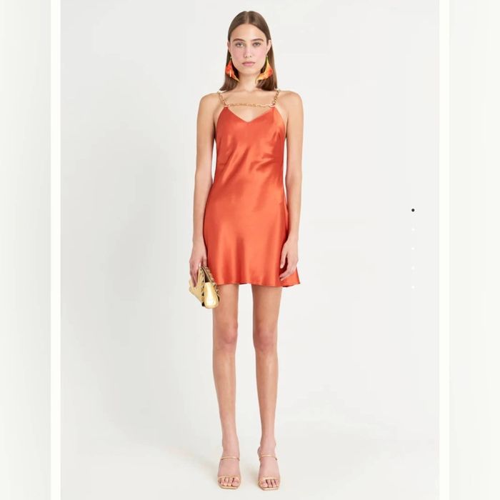Cult Gaia Cult Gaia ANDI Silk DRESS Backless Rouge Orange L | Grailed Cult Gaia Cult Gaia ANDI Silk DRESS Backless Rouge Orange L | Grailed