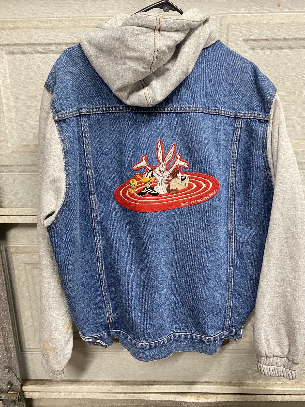 Disney × Vintage Vintage Warner Bros Looney Tunes Denim Varsity Jacket ...
