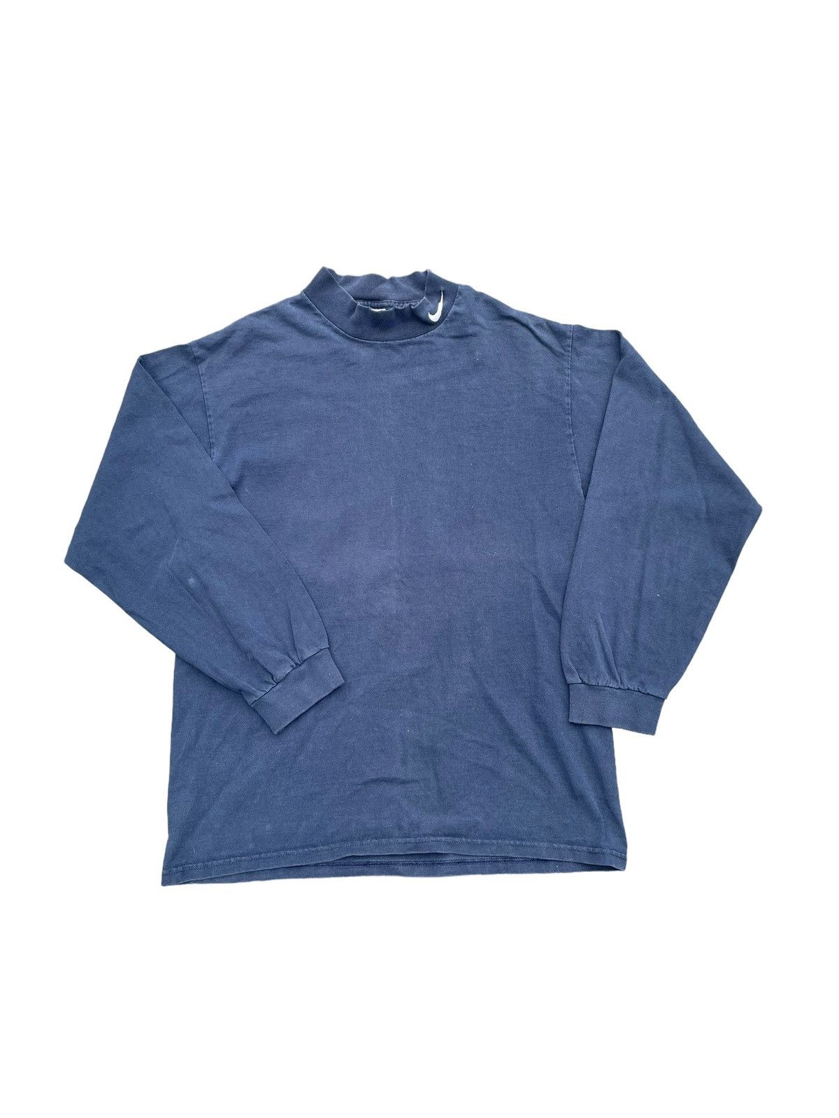 Nike × Vintage Nike VTG turtle neck long sleeve navy blue | Grailed