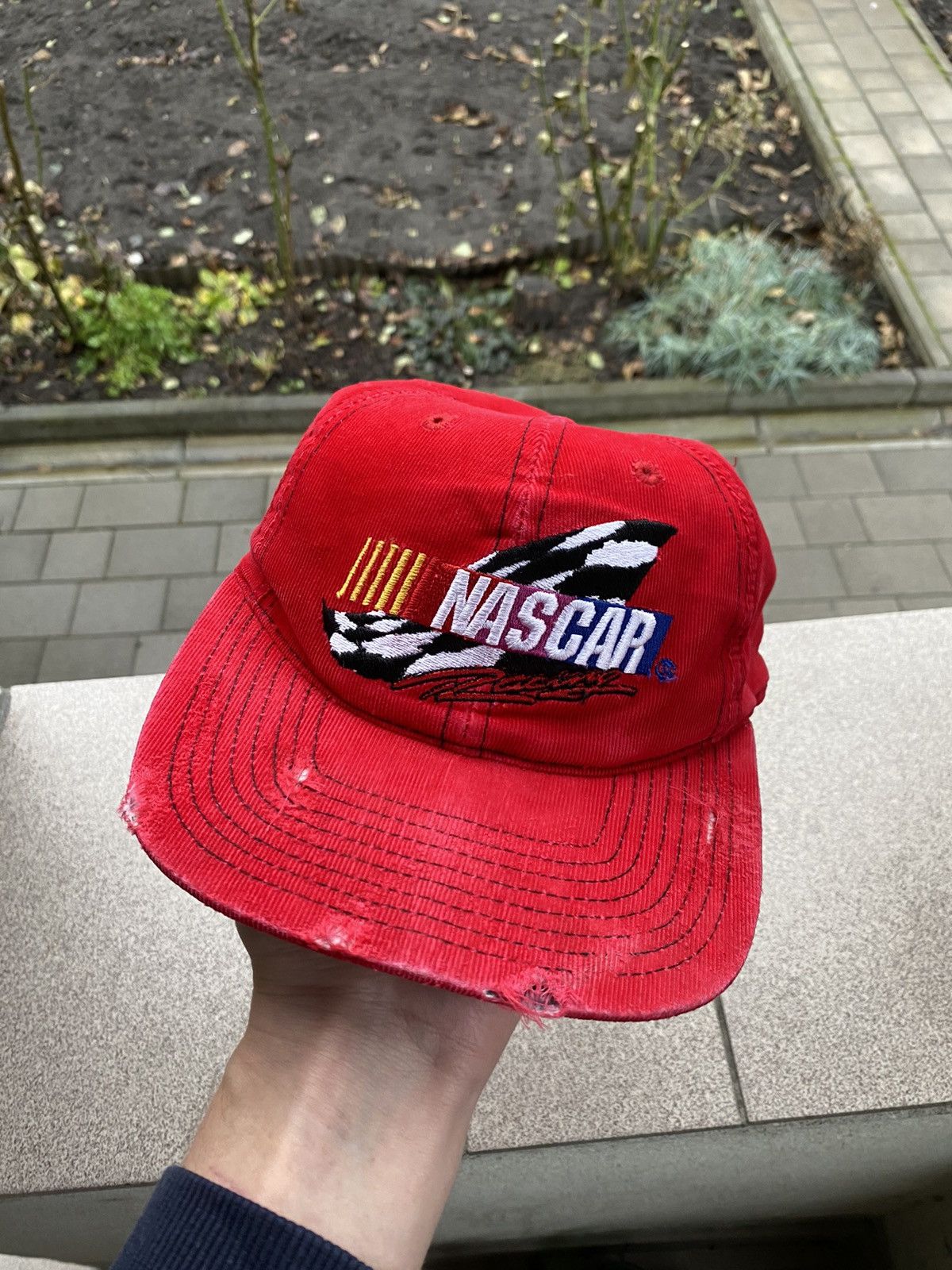 NASCAR × Streetwear × Vintage 90s Black Nascar Racing Corduroy Cap ...