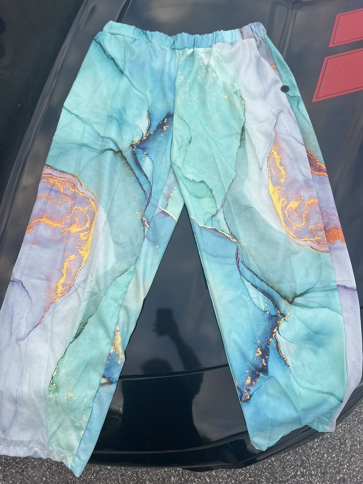 Streetwear × Vintage Vtg marble clam baggy pants | Grailed