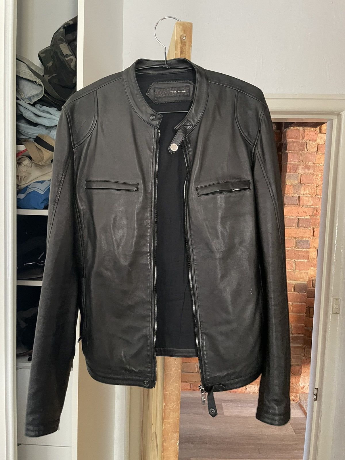 Tagliatore Leather biker jacket | Grailed