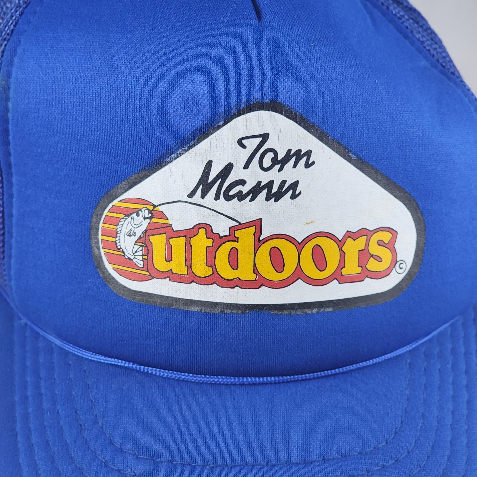 Vintage Vintage Trucker Hat Tom Mann Outdoors Bass Fishing Fish Cap ...