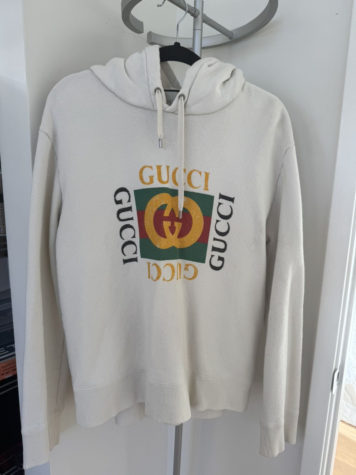 Gucci gucci hoodie white | Grailed