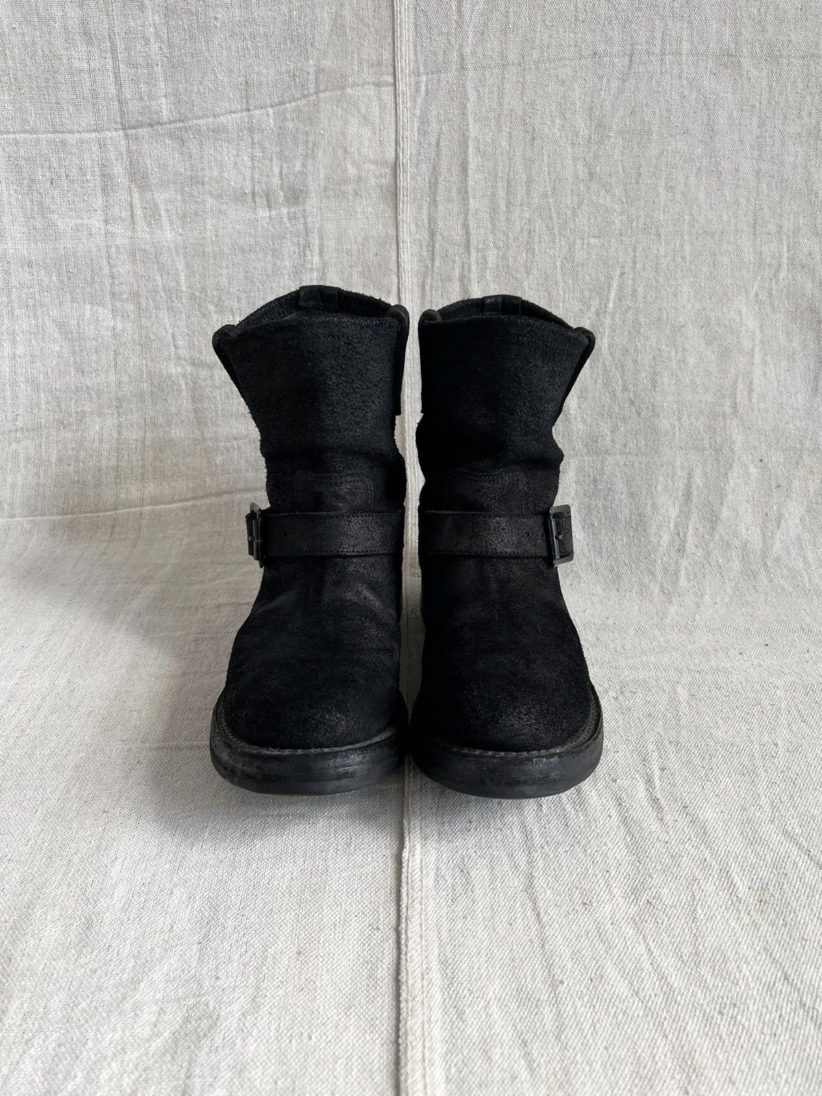 Isamu Katayama Backlash Reverse Hide Short Leather Engineer Boots | Grailed