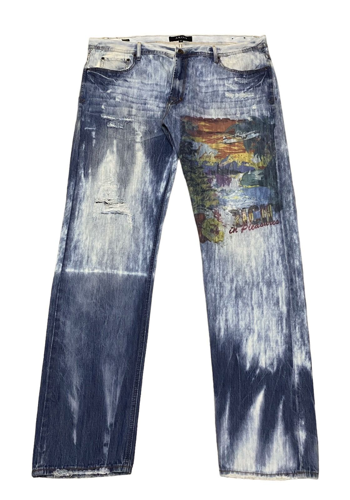 AKOO Rare Design Vintage Akoo Bleach Sukajan Baggy Jeans 2000s | Grailed