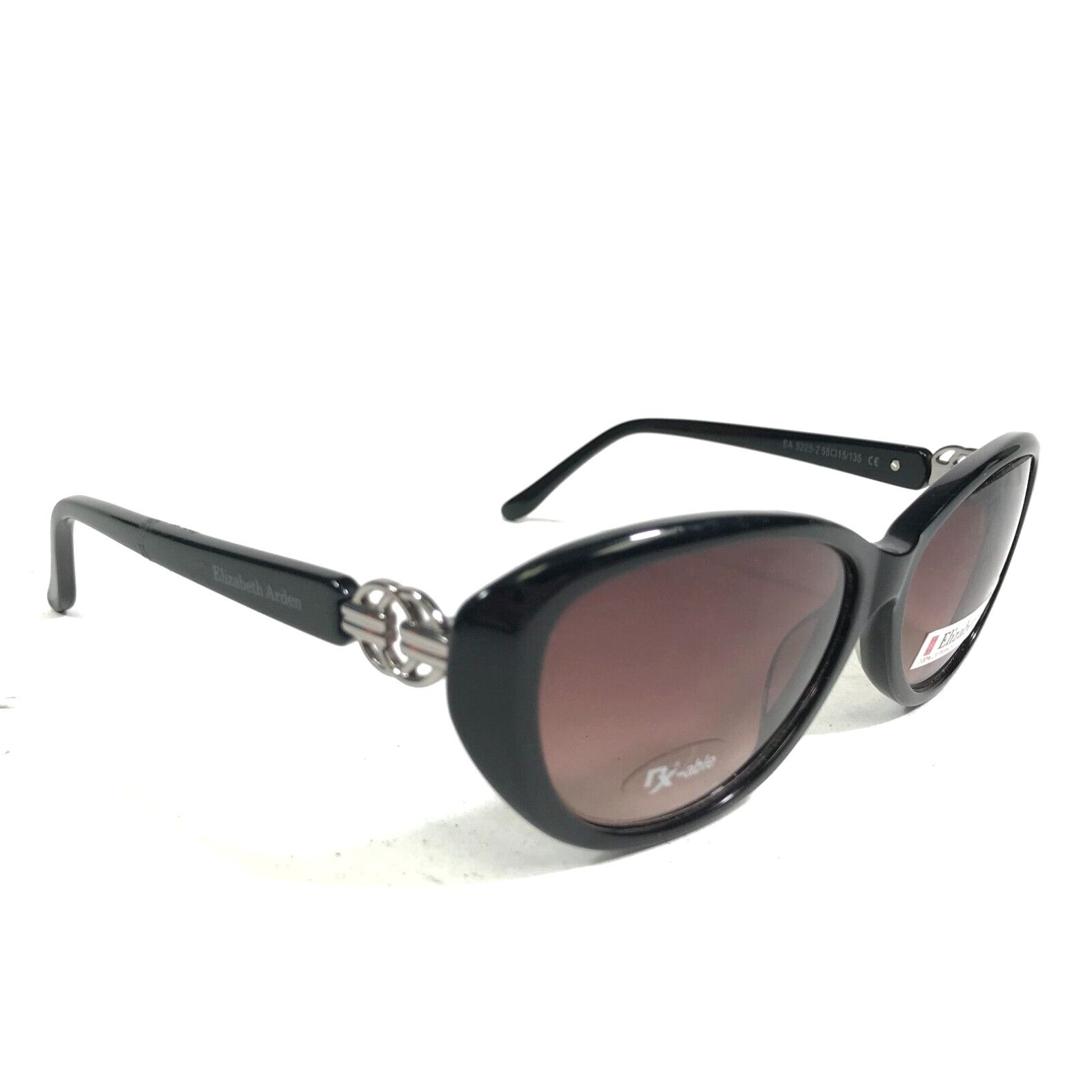 Vintage Elizabeth Arden Sunglasses EA 5225-2 Black Round Cat Eye Frames ...