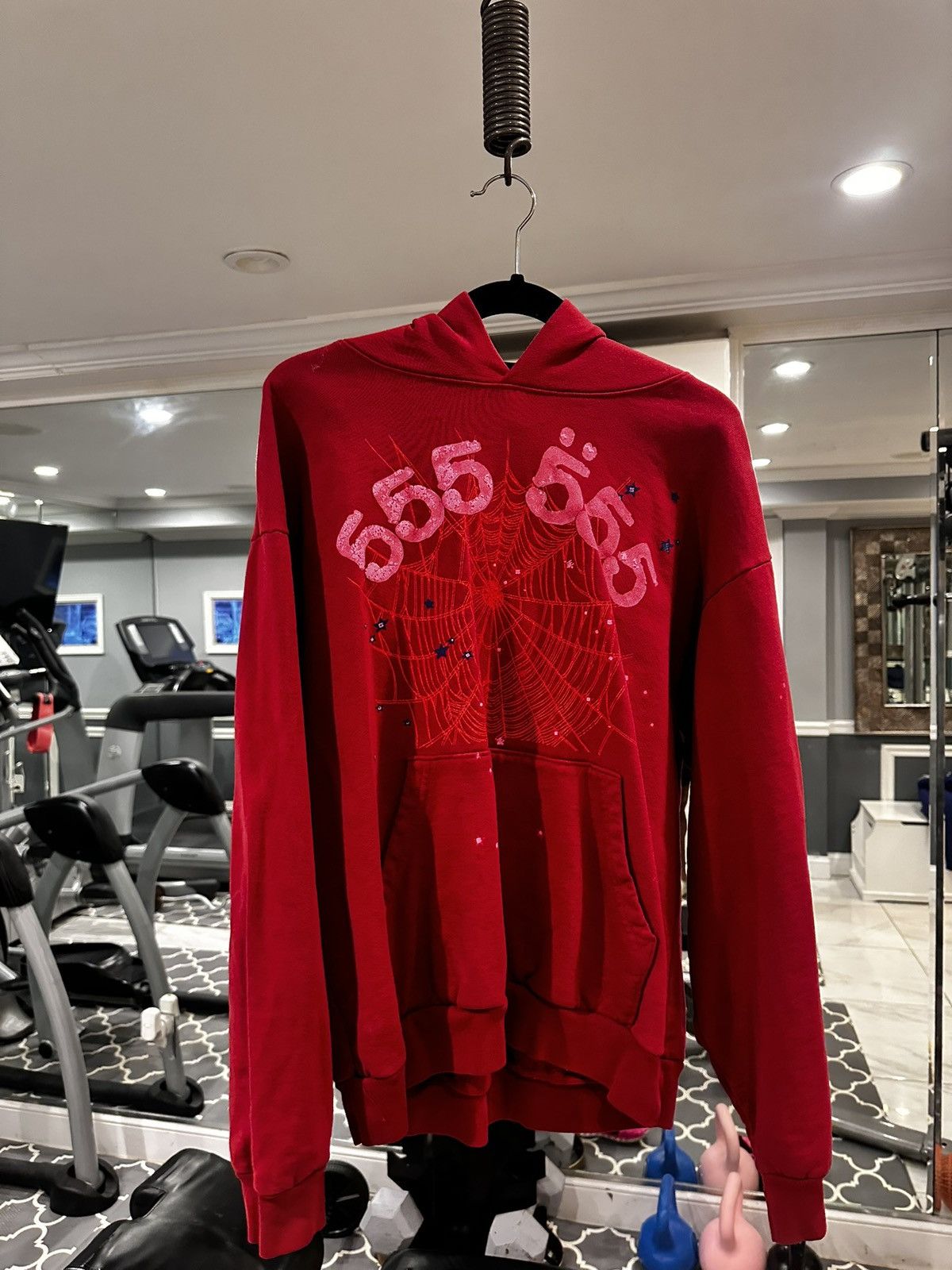 Spider Worldwide Sp5der Worldwide Red Angel Number 555 Hoodie | Grailed
