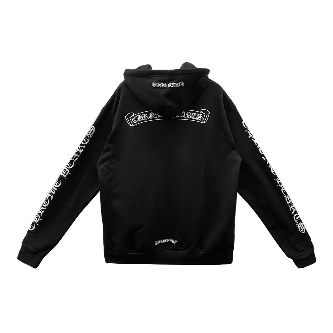 Chrome Hearts Chrome Hearts F U Scroll Script Long Sleeve Zip Up Hoodie ...