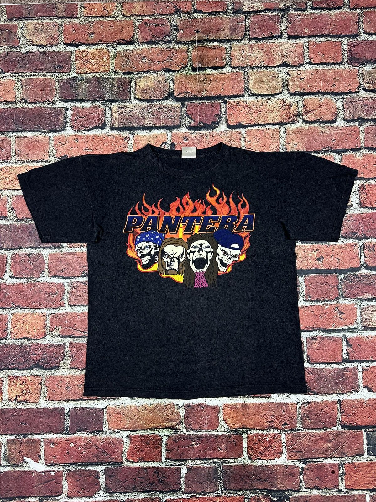 Vintage Vintage Pantera T Shirt 90s Glow In The Dark Skull Flames | Grailed