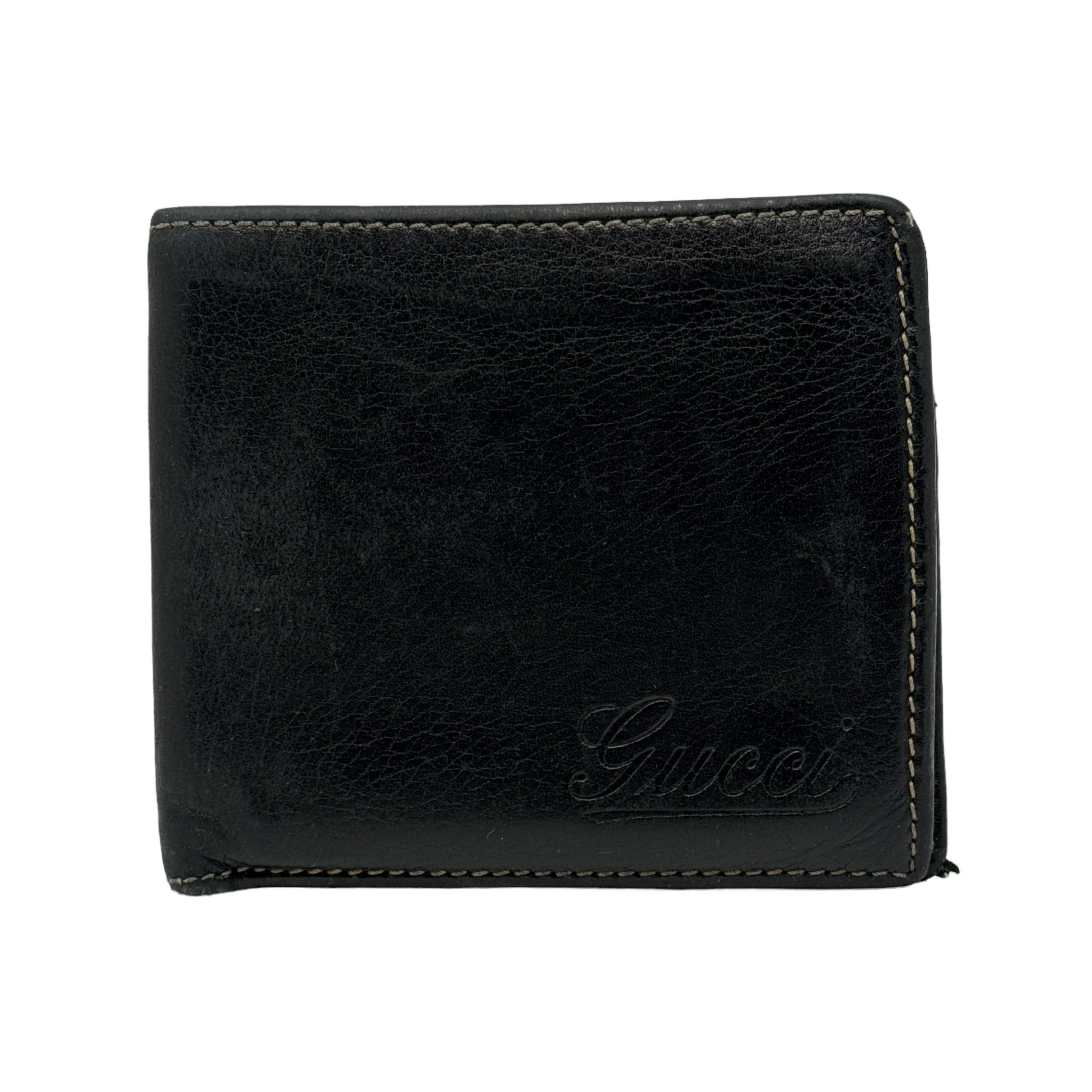 Gucci Gucci Cursive Logo Leather Bifold Wallet | Grailed