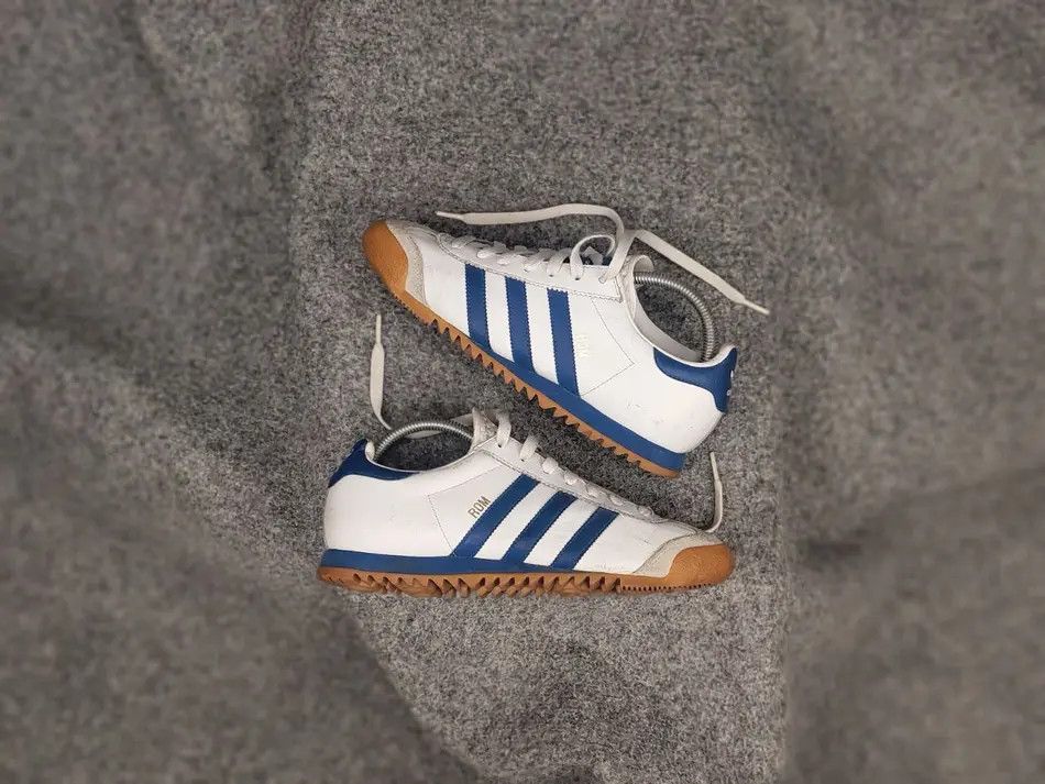 Adidas Adidas Originals Rom Blue White Leather Sneakers Vintage | Grailed