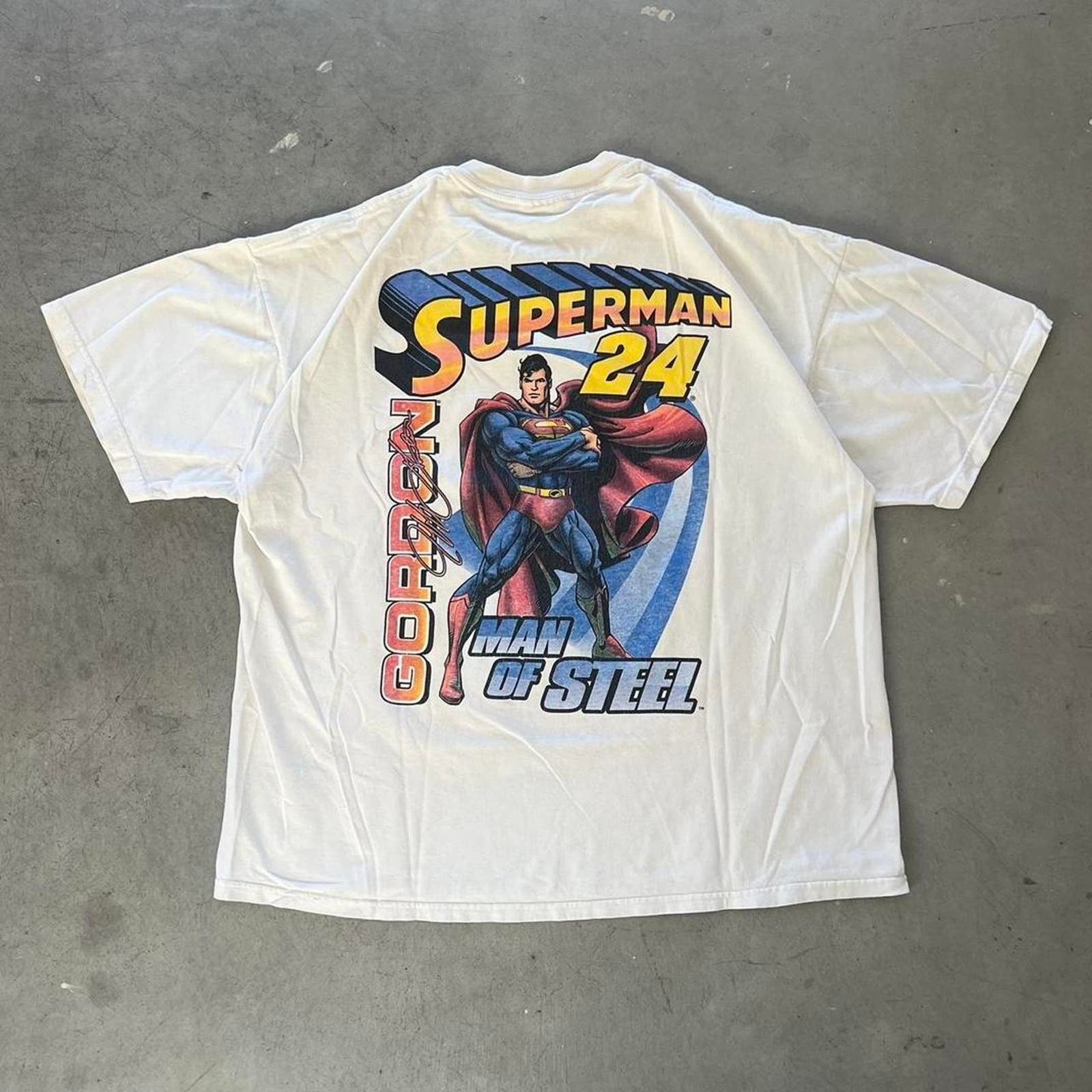Vintage Vintage 90s Nascar Superman Jeff Gordon Racing T-Shirt | Grailed