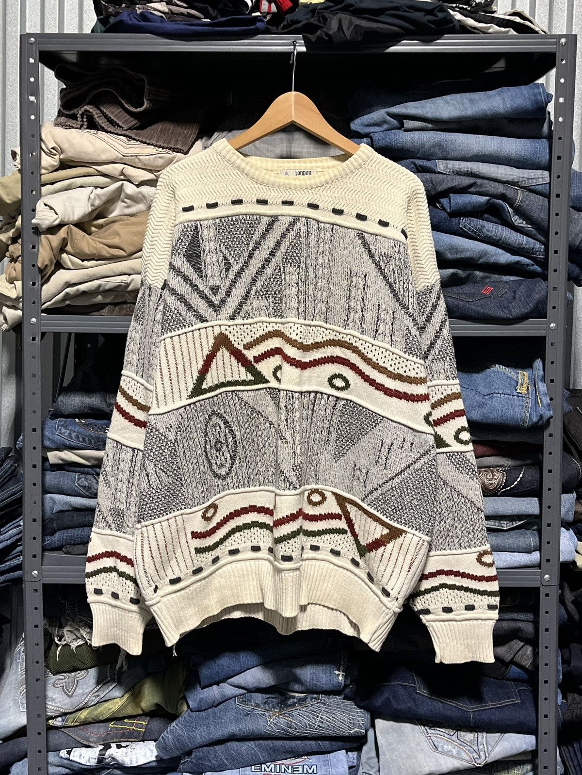 Coogi × Vintage Crazy Vintage Coogi Style 3D Knit Pattern Sweater Art ...