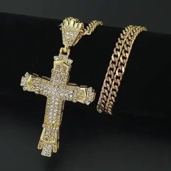 Cuban Link Chain Cross Pendant Necklace | Grailed