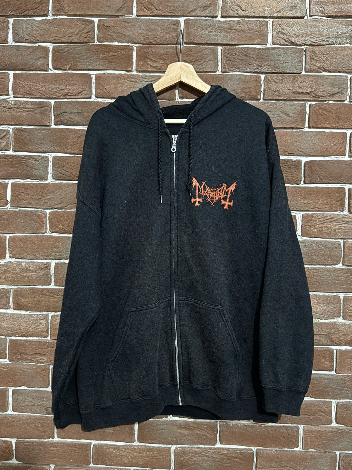 Vintage Rare Mayhem Deathcrush Band Black Metal Zip Hoodie | Grailed