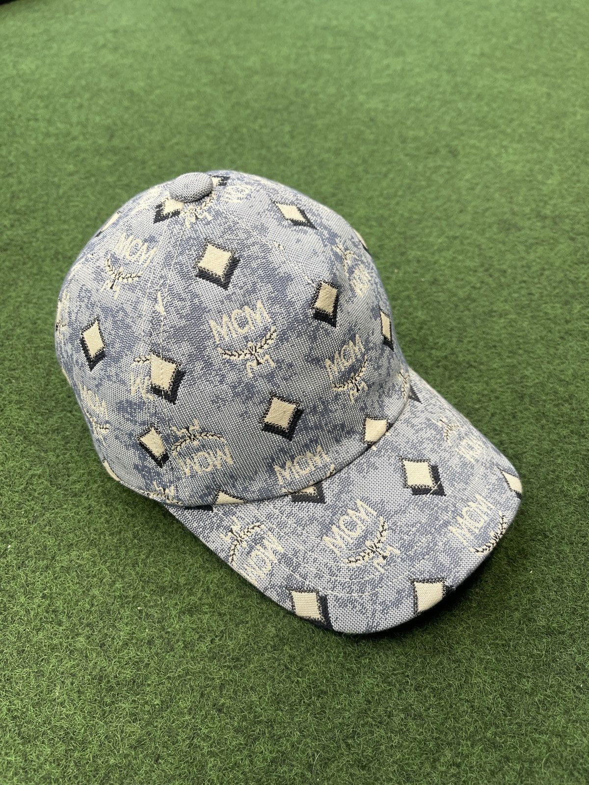 MCM MCM Classic Cap Vintage Jacquard Monogram Blue | Grailed