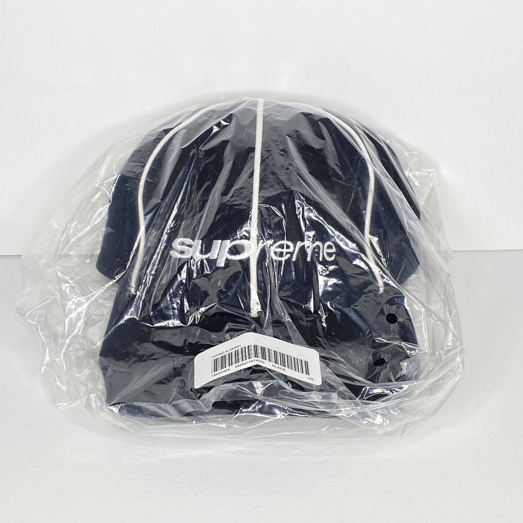 Supreme Supreme Piping 6-Panel Hat FW22 New in Bag Black | Grailed