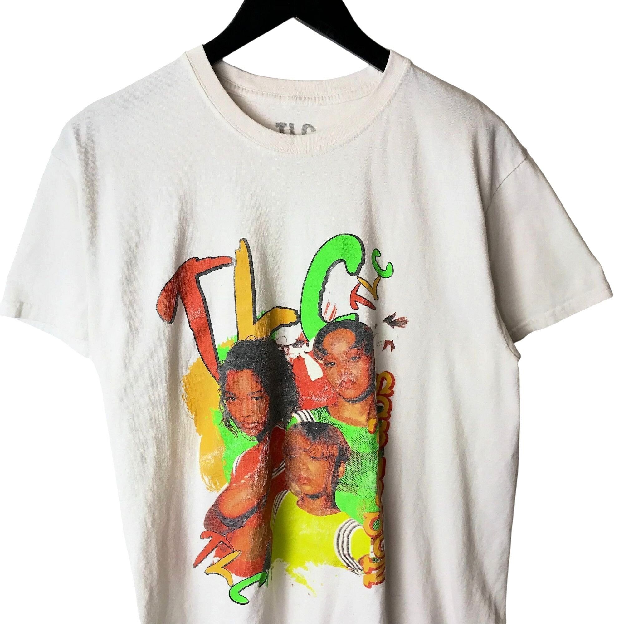 Streetwear TLC Rap Tee Portrait T Shirt White M Medium Pop Girl Group ...