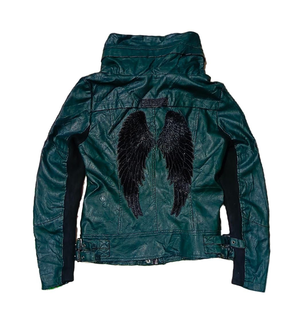 Ekam 2000's Bono leather Jacket Copper Angel wings LGB Style | Grailed