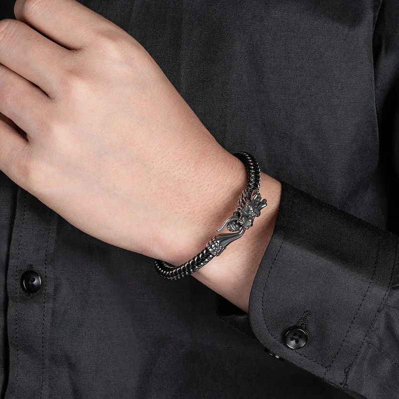 Jewelry × Streetwear × Vintage Wire Rope Dragon Leather Bracelet | Grailed