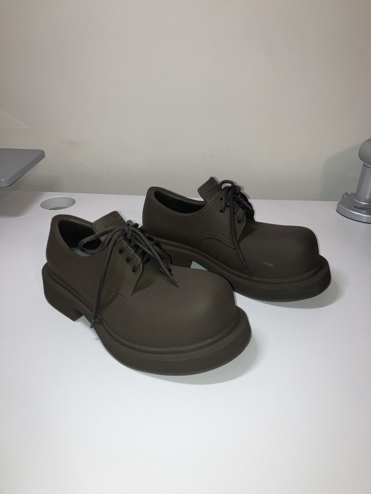 Balenciaga Steroid Derby Boots in Brown | Grailed