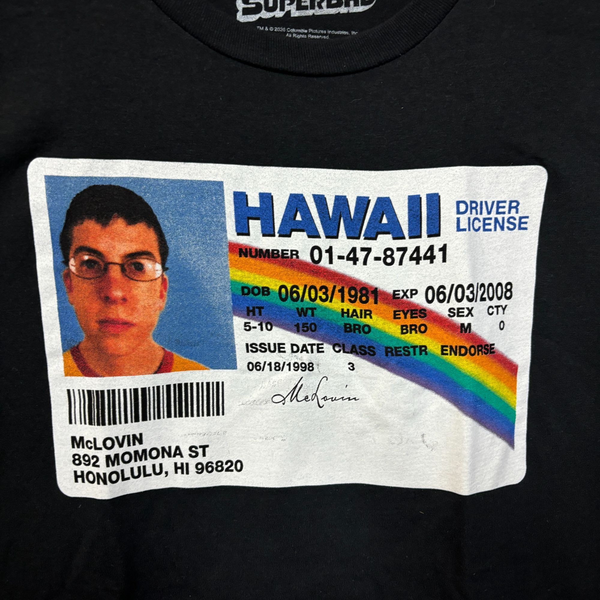 Movie Superbad Mclovin Drivers License tshirt size medium | Grailed