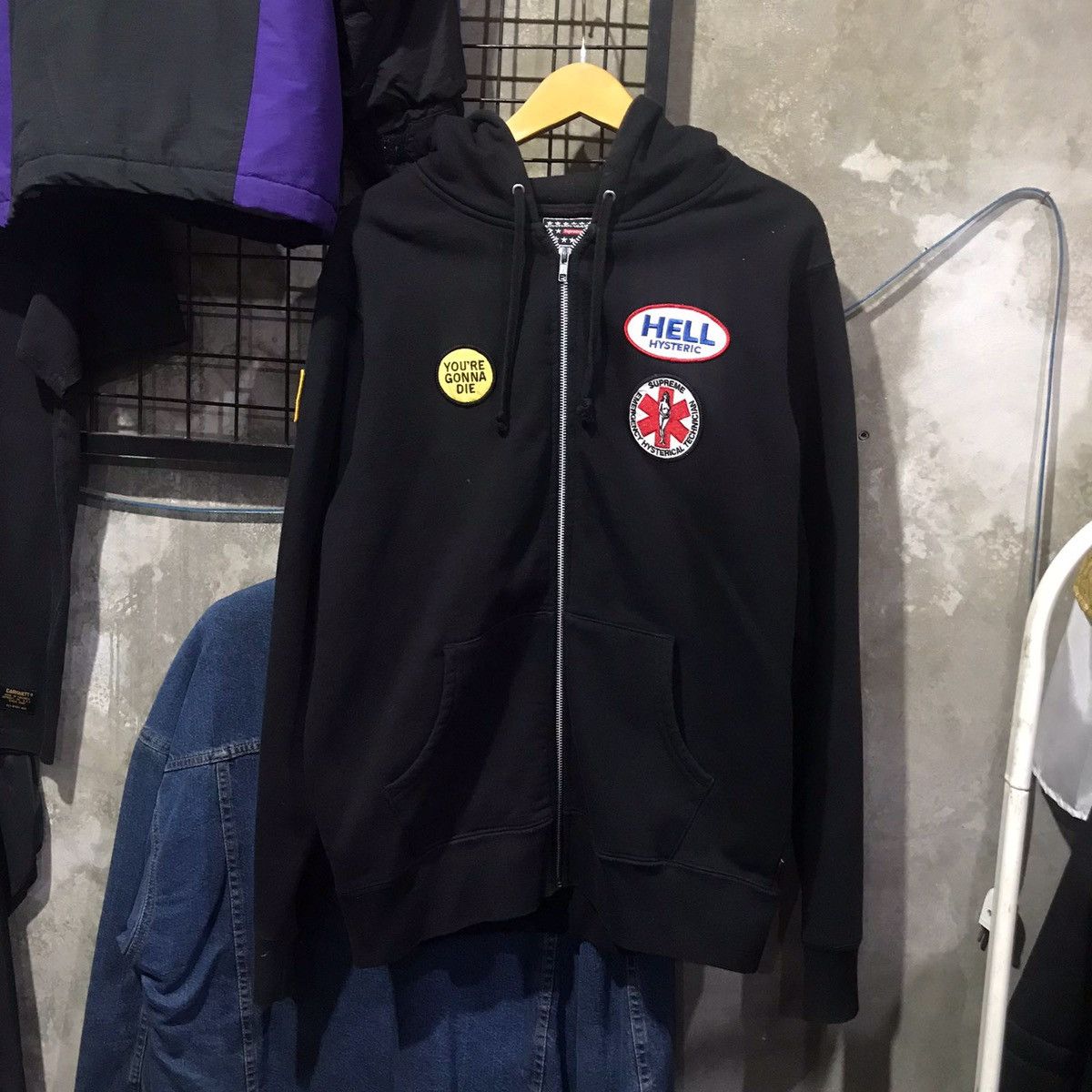 Hysteric Glamour × Supreme Supreme x Hysteric Glamour Hell Patches Zip Hoodie | Grailed