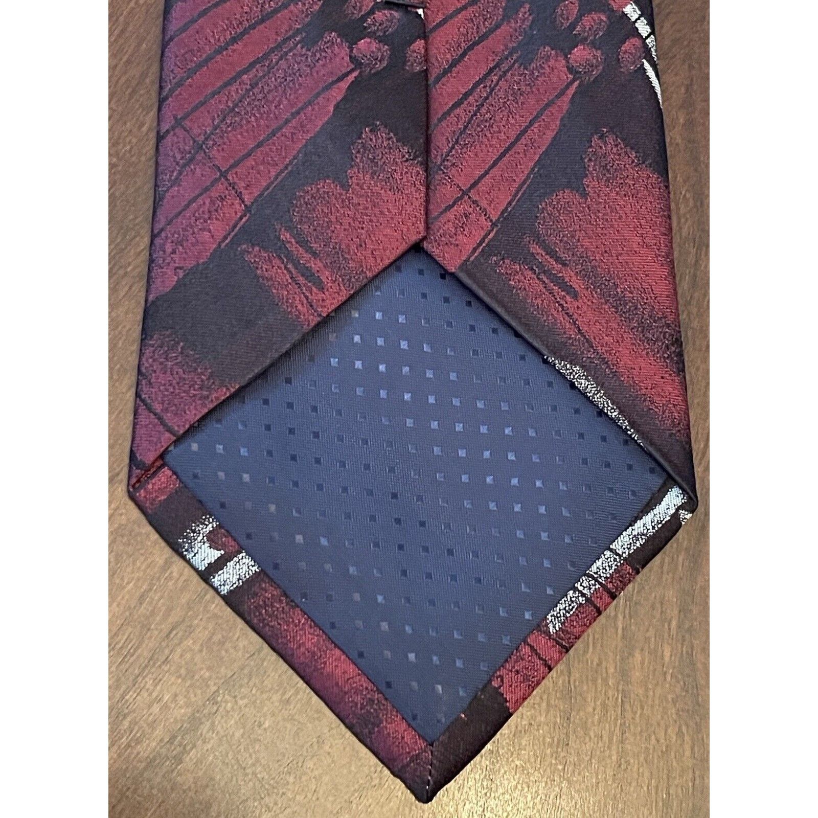 Pierre Cardin Pierre Cardin Burgundy Black Gray 100% Silk Made In China ...
