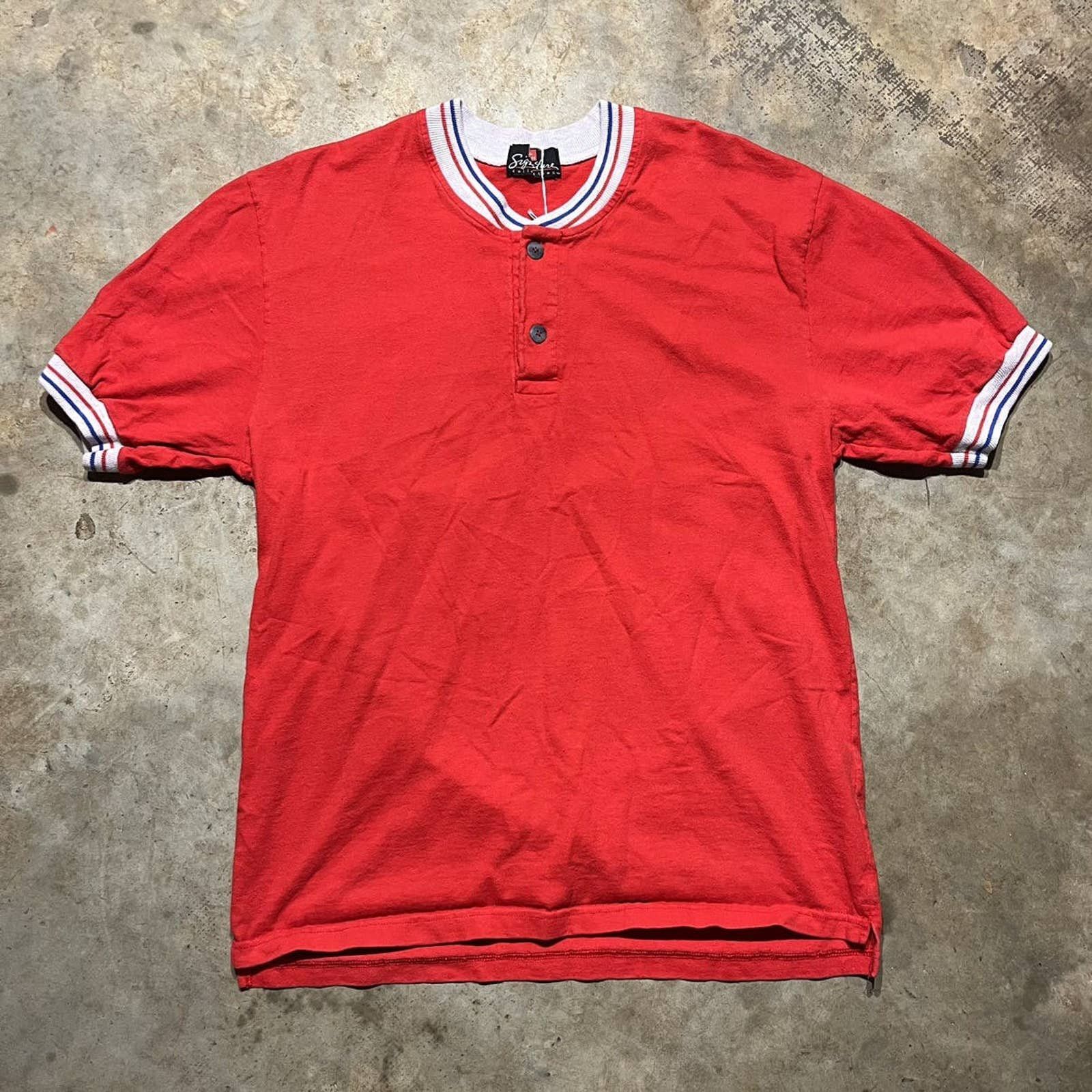 Vintage Vintage 80s Hanes Red Henley Ringer Shirt | Grailed