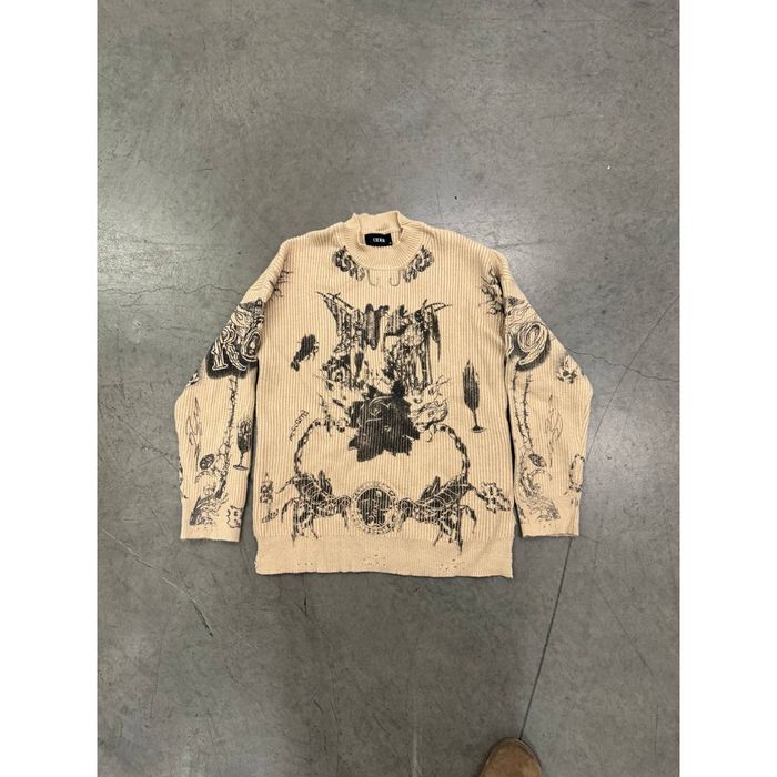 Cider Cider scorpion wire flame heart goth sweater | Grailed