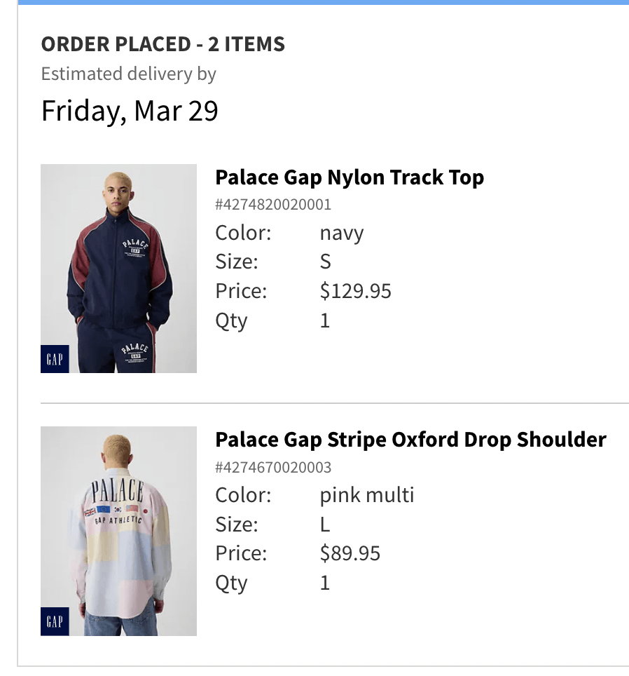 Gap Palace Gap Nylon Track Top Navy / Red | Grailed