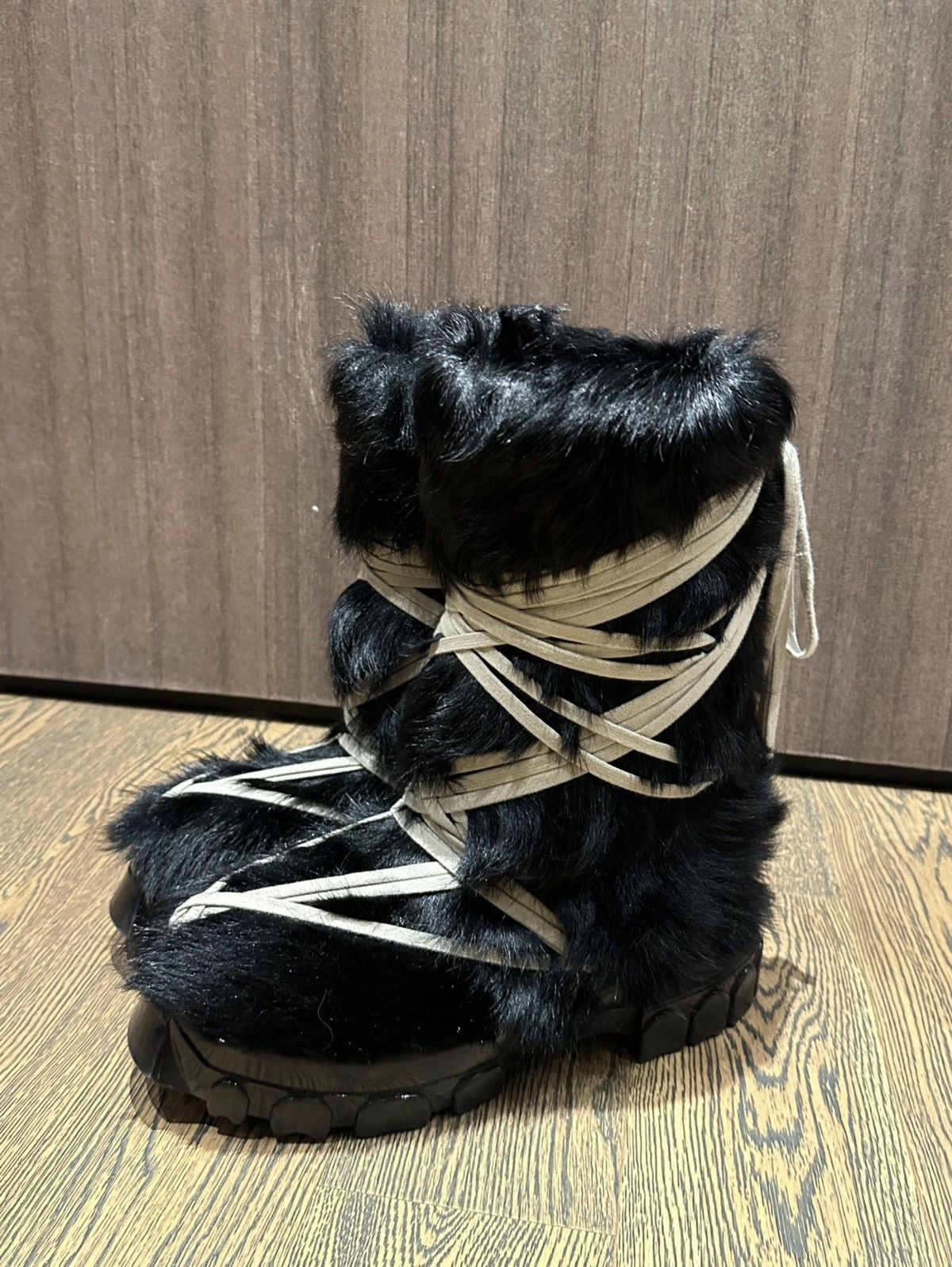 Rick Owens Rick Owens fur lunar lace boots | Grailed