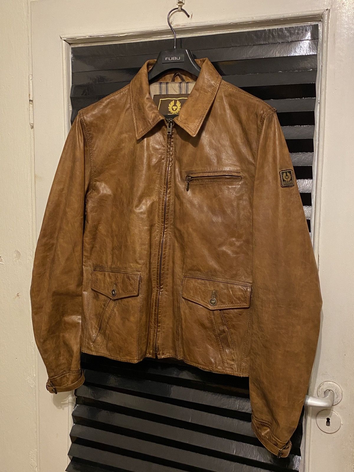 Belstaff × Luxury × Vintage Rare Belstaff Patterson Leather Jacket Gold ...