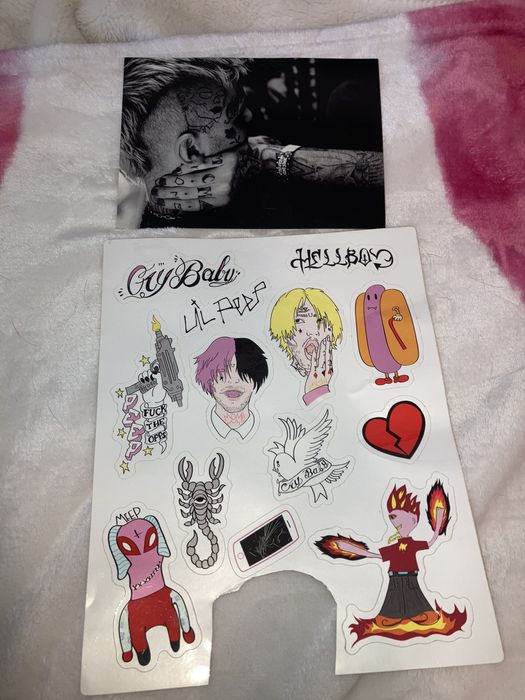 LIL PEEP Lil peep drawings sticker sheet | Grailed