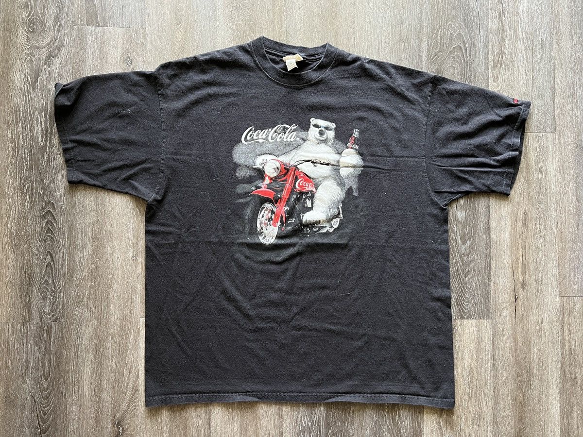 Vintage Vintage coca-cola x Harley Davidson polar bear baggy t shirt | Grailed