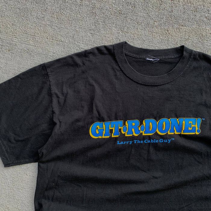Vintage 00's Larry The Cable Guy Git-R-Done Blue Collar T-shirt | Grailed