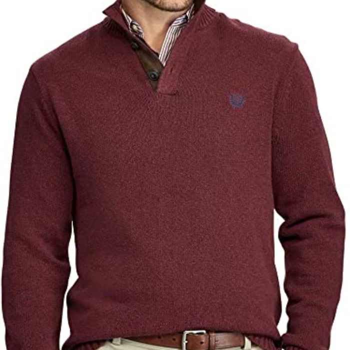 Chaps Chaps Button-Mock Heavyweight Knit Sweater L | Grailed