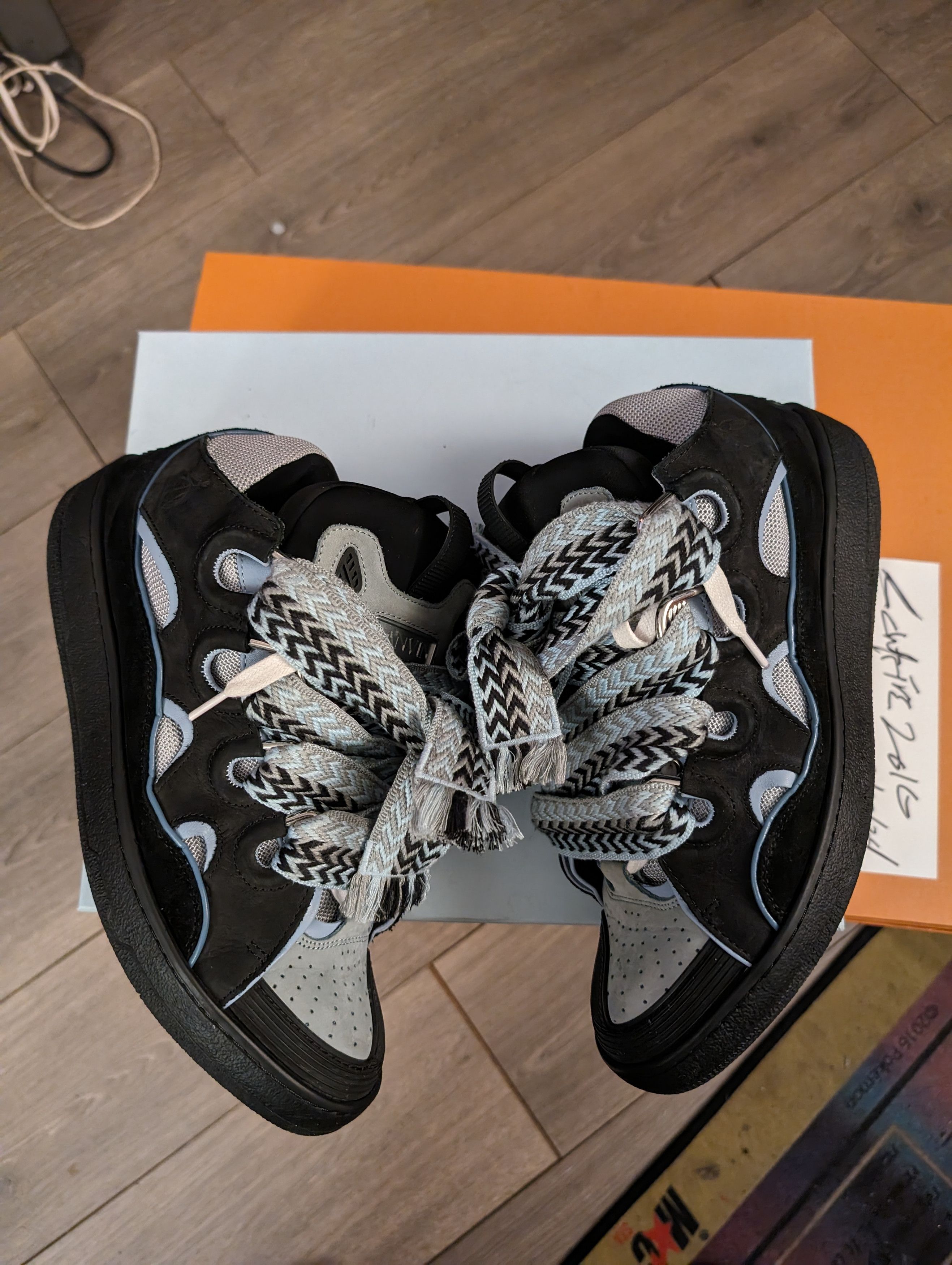 Lanvin Lanvin Curb Sneaker Black/Light Blue | Grailed