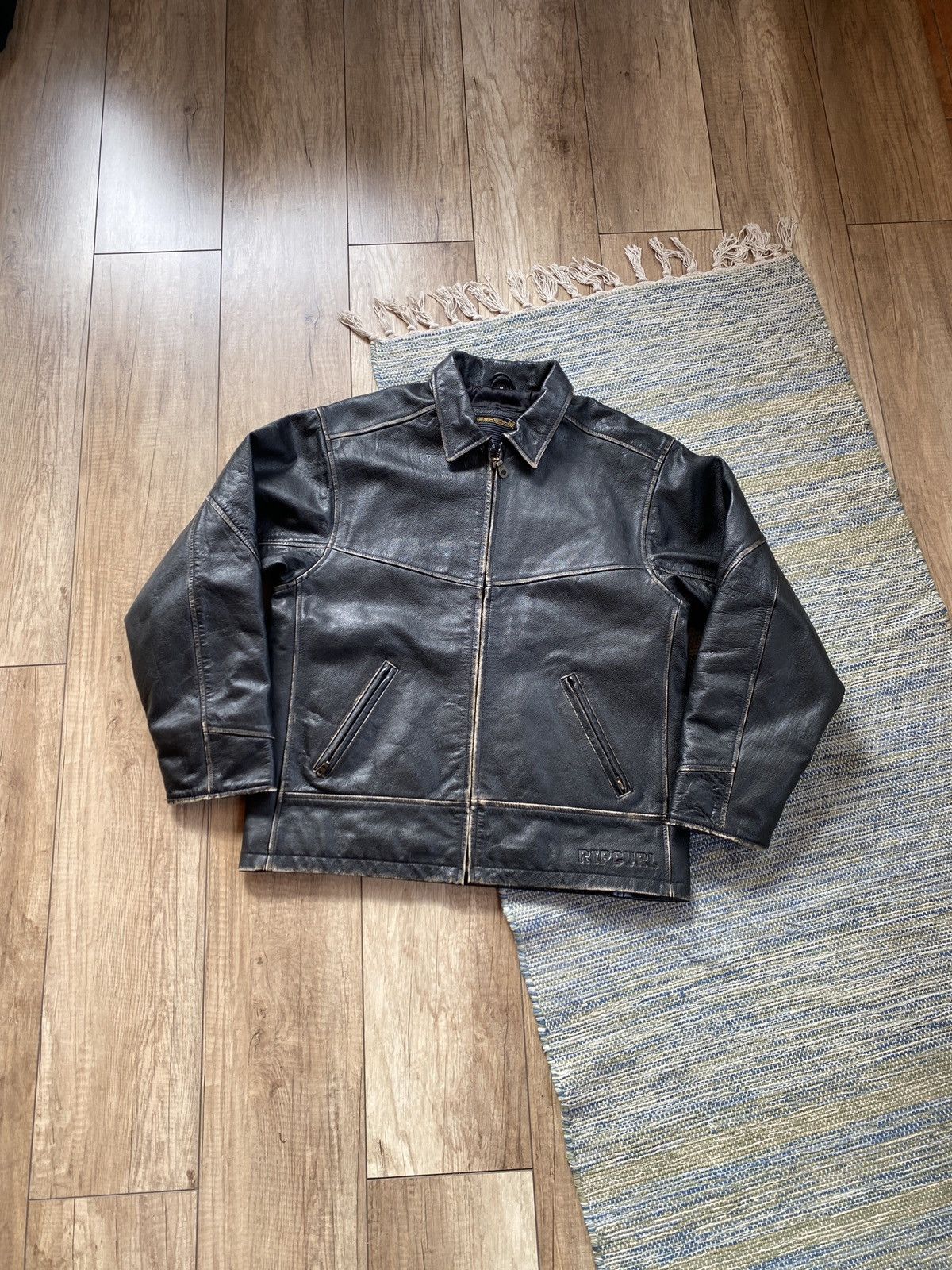 Vintage Vintage Rip Curl Leather Jacket Very Rare Surf style Y2K | Grailed