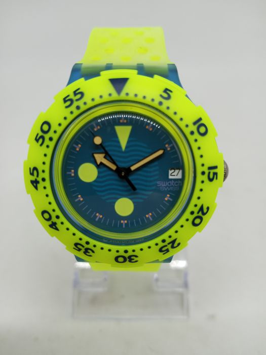 Swatch VINTAGE 1989 Swatch Scuba 200 SDN400 "Bora Bora" 38mm Watch ...
