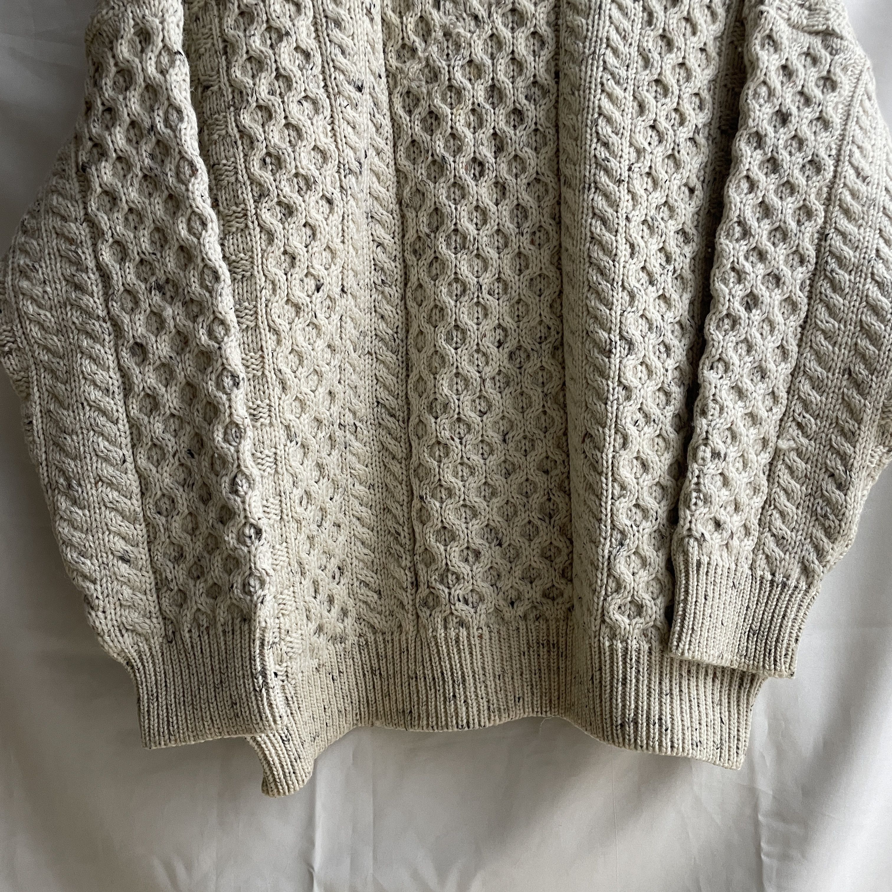 Aran Crafts Aran Crafts Irish Fisherman Cable Knit Wool Chunky Sweater ...