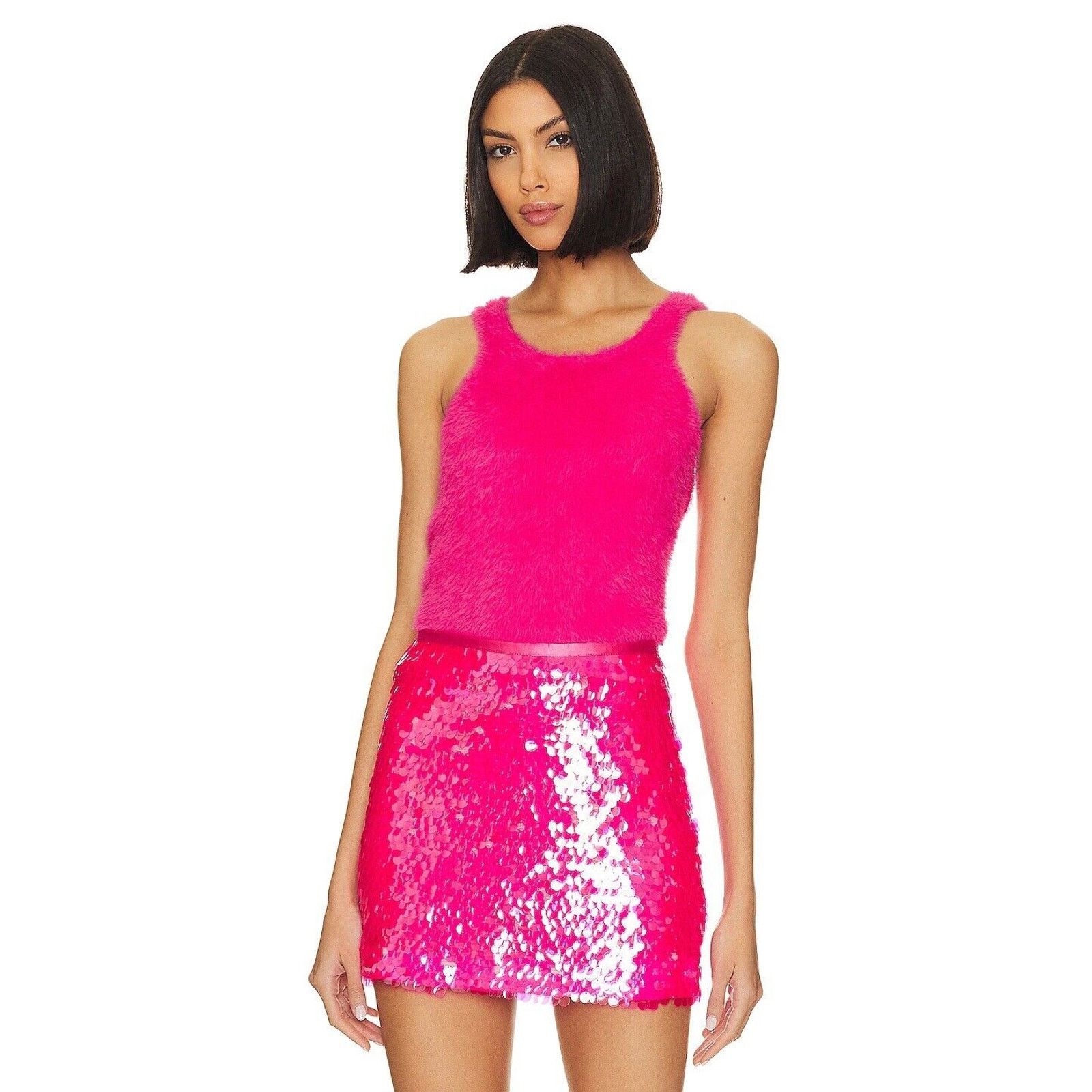 Le Superbe NWT Le Superbe Jolly Rancher Sequin Mini Solid Hot Pink 2 ...