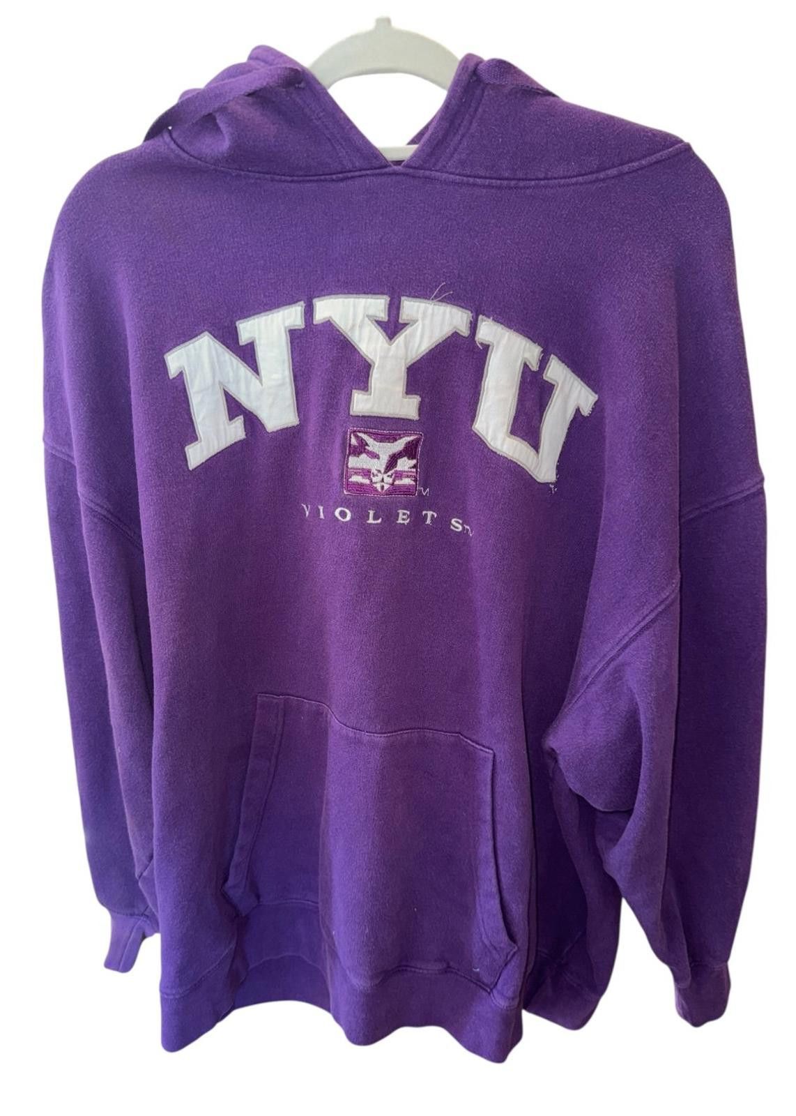 Other VTG Y2K 90s NYU Violets Collegiate Hoodie Rare Sz XXL Purple ...