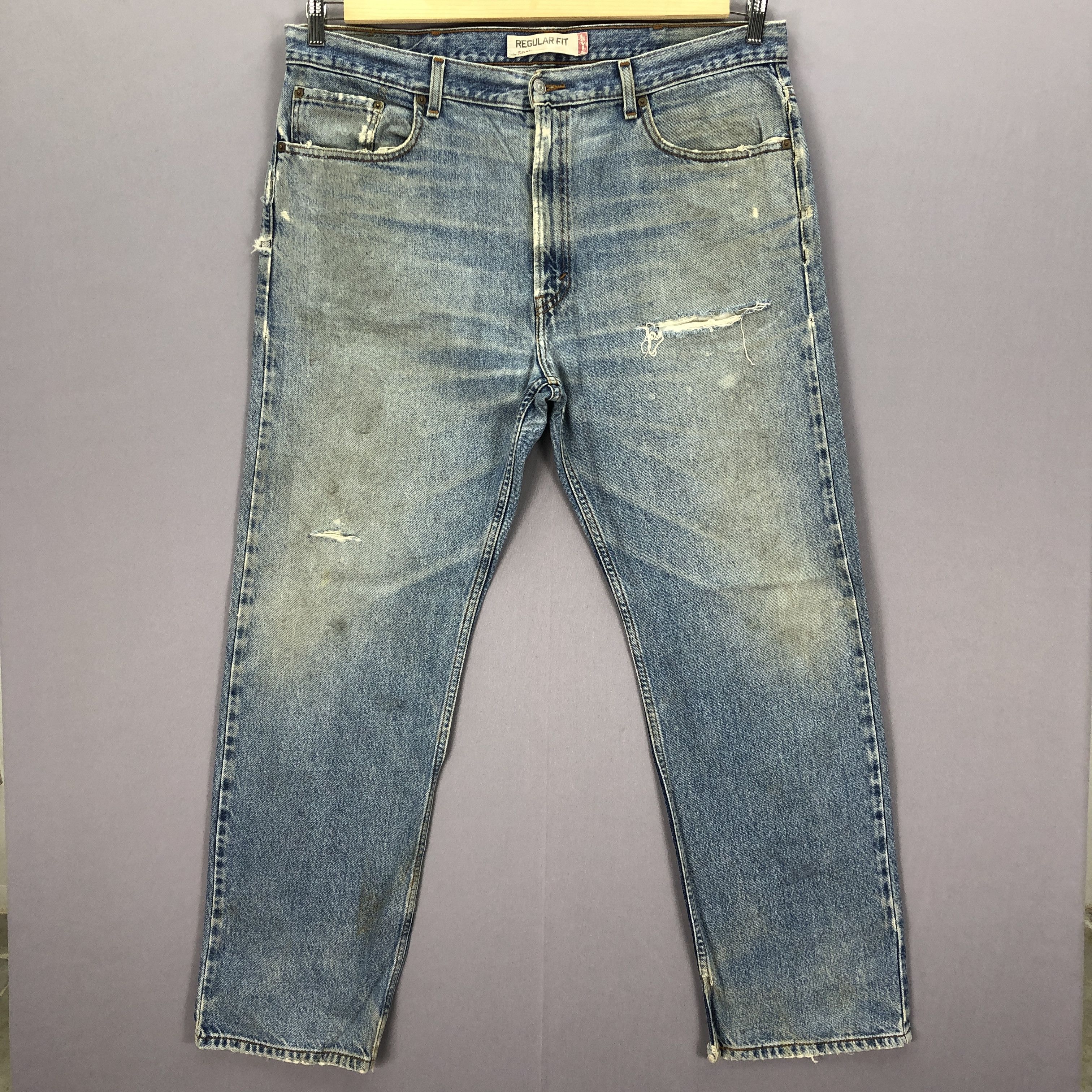 Levi's × Vintage Vintage Ripped Levi's 505 Jeans Levis Faded Light Wash Denim | Grailed