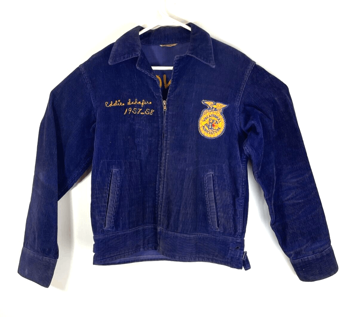 Vintage VTG FFA Men's 1950s Blue Corduroy Spell Out Illinois Allend ...