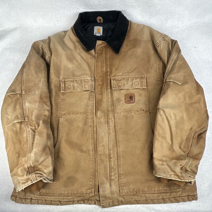 Carhartt Carhartt Brown Chore Jacket Quilted Lined Chore Coat XXL Duck | Grailed