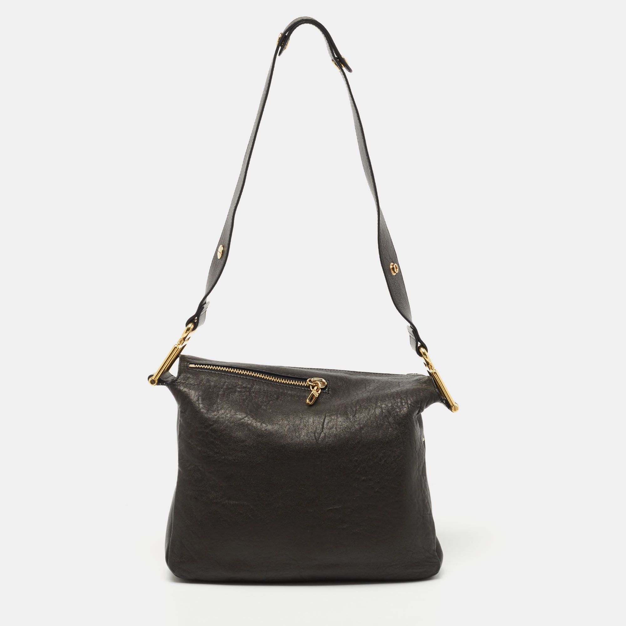 Chloe CHLOE Black Leather Zip Messenger Bag | Grailed