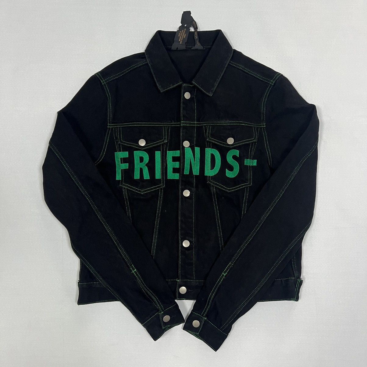 Vlone Vlone Friends Denim Jacket (Green) | Grailed